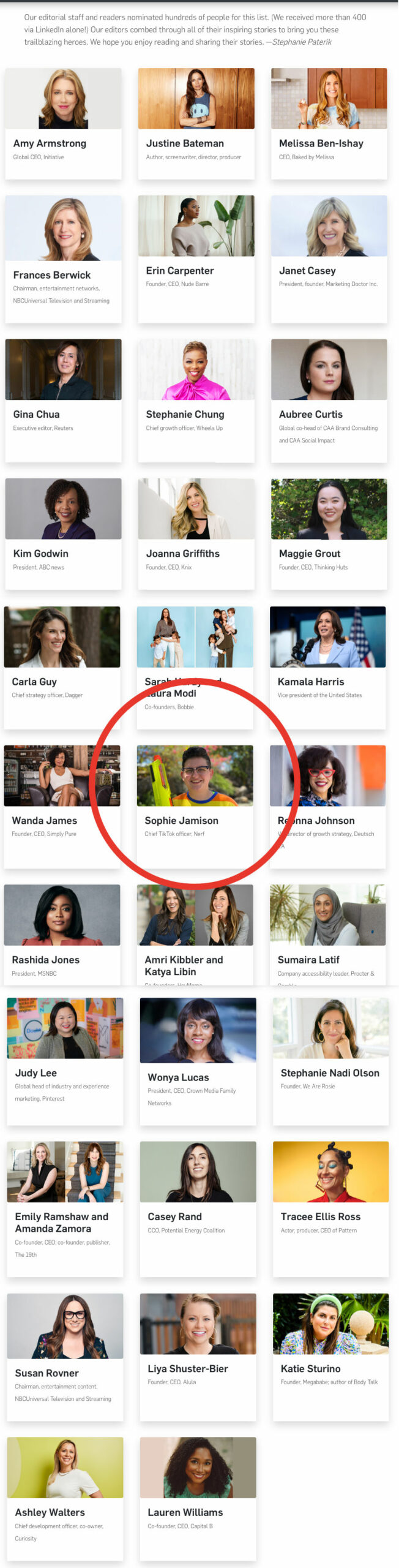 How Did Sophie Jamison ‘18 Land a Position on Adweek's Women Trailblazers: 35 Inspirational ...